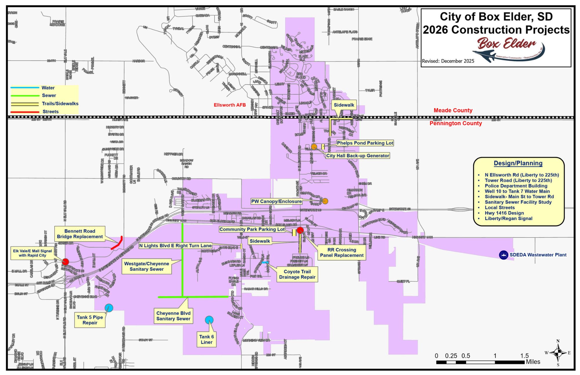 Official Website for the City of Box Elder, SD - 2026 - 2030 Projects
